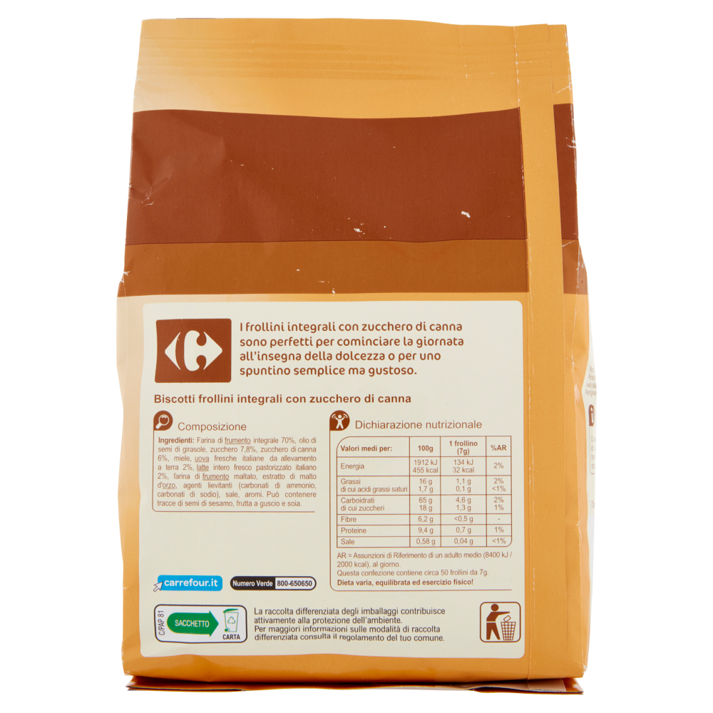 Carrefour Frollini Integrali con Zucchero di Canna 350 g | Carrefour