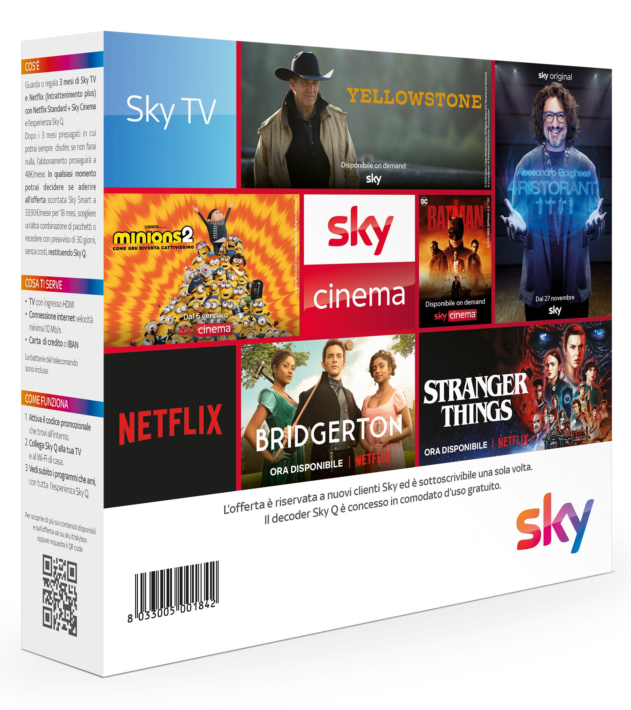 Sky box con 3 Mesi di TV e Netflix (Intrattenimento plus) + Cinema ...