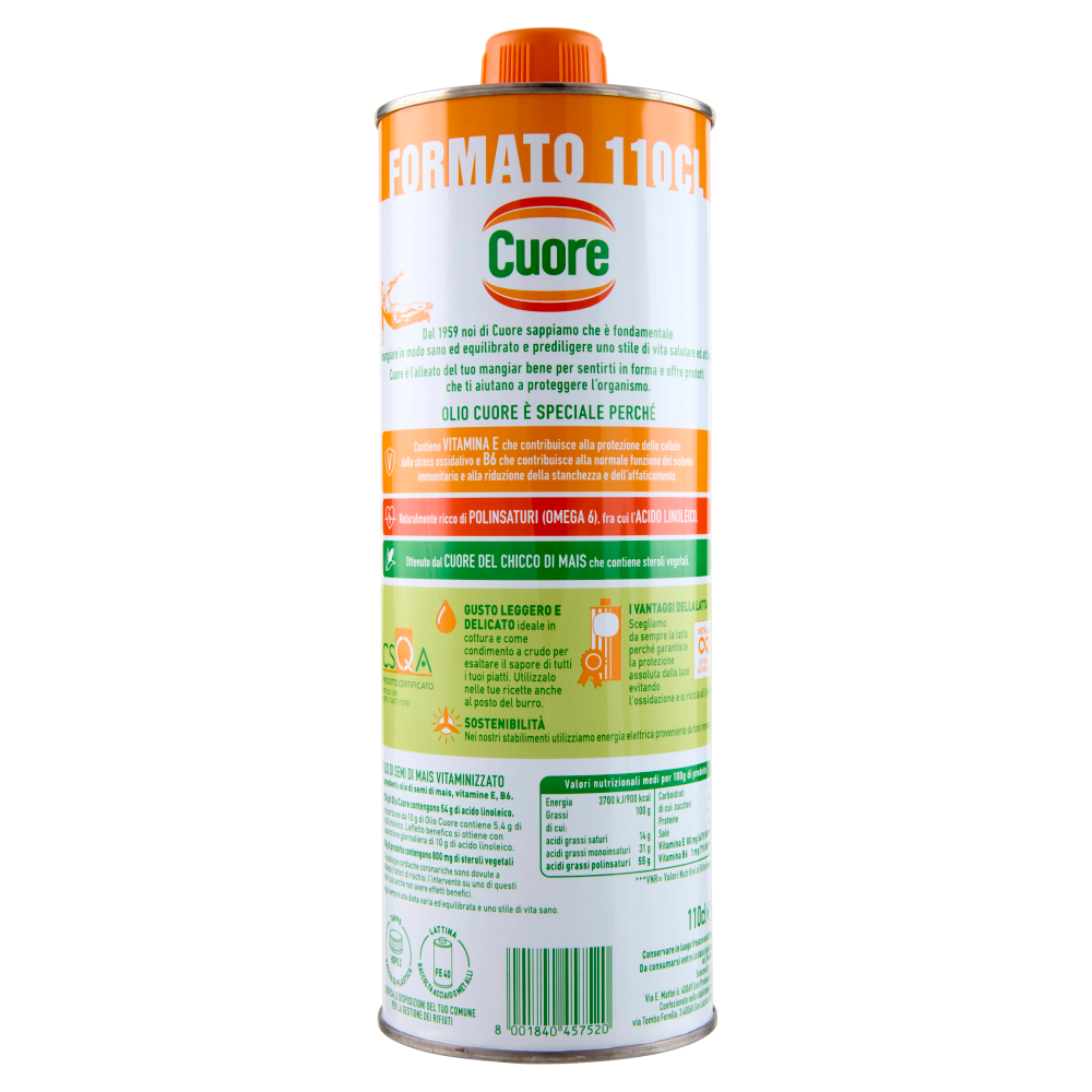 Cuore olio di mais 110 cl | Carrefour