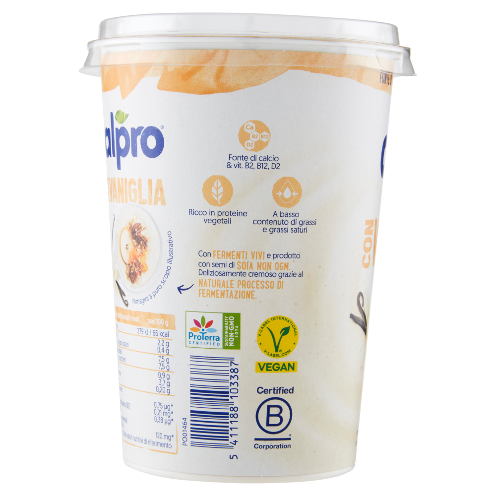 ALPRO Soia, Vaniglia con Calcio e Vitamine aggiunte, alternativa vegetale allo Yogurt 500g ...