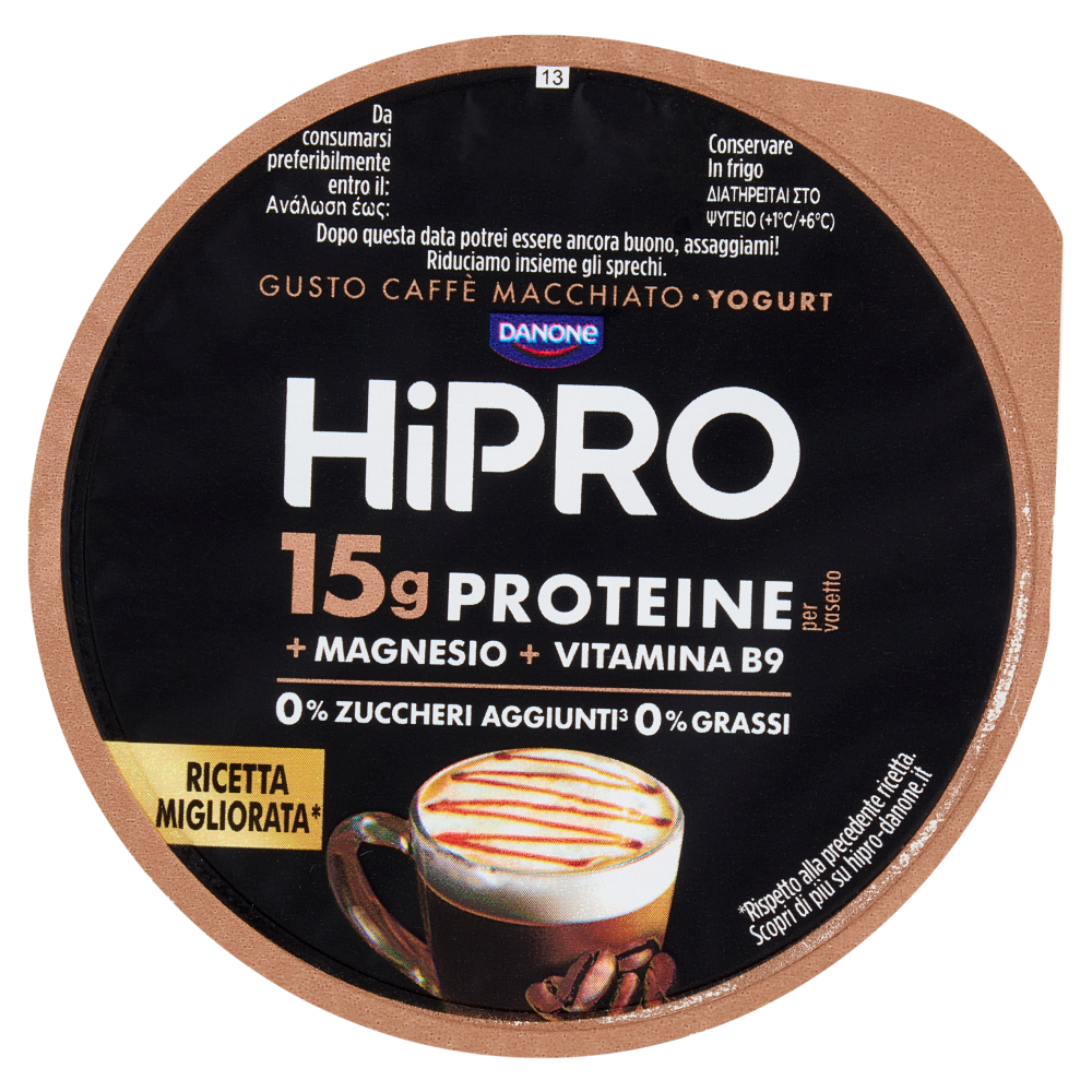 HiPRO Yogurt, 15g Proteine,0% Grassi,Caffè Macchiato,con Magnesio&Vit ...