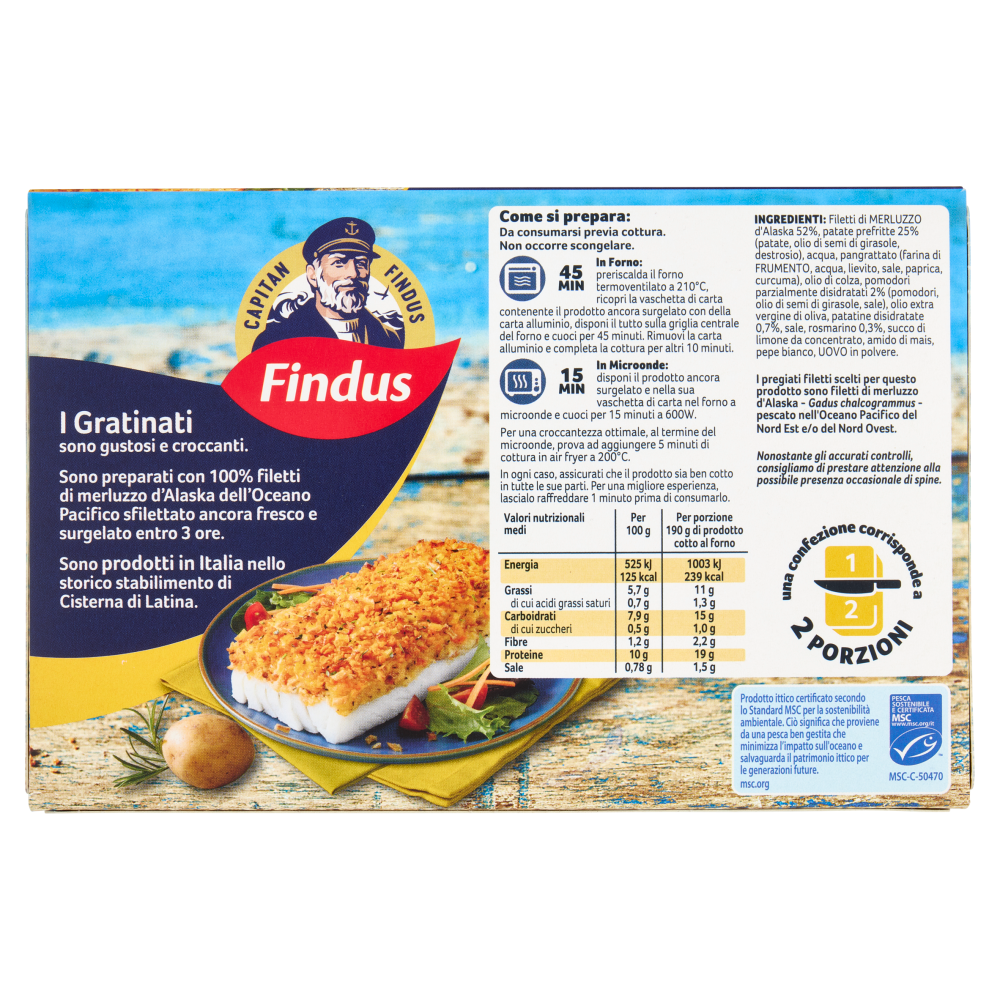 Findus Gratinati Merluzzo Patate e Rosmarino | Carrefour