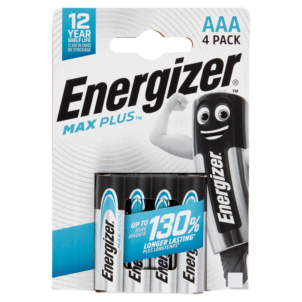 Energizer Max Plus AAA 4 pz | Carrefour
