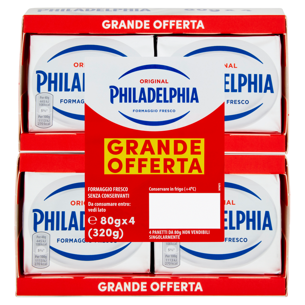 Philadelphia Original formaggio fresco spalmabile - 80gx4 | Carrefour