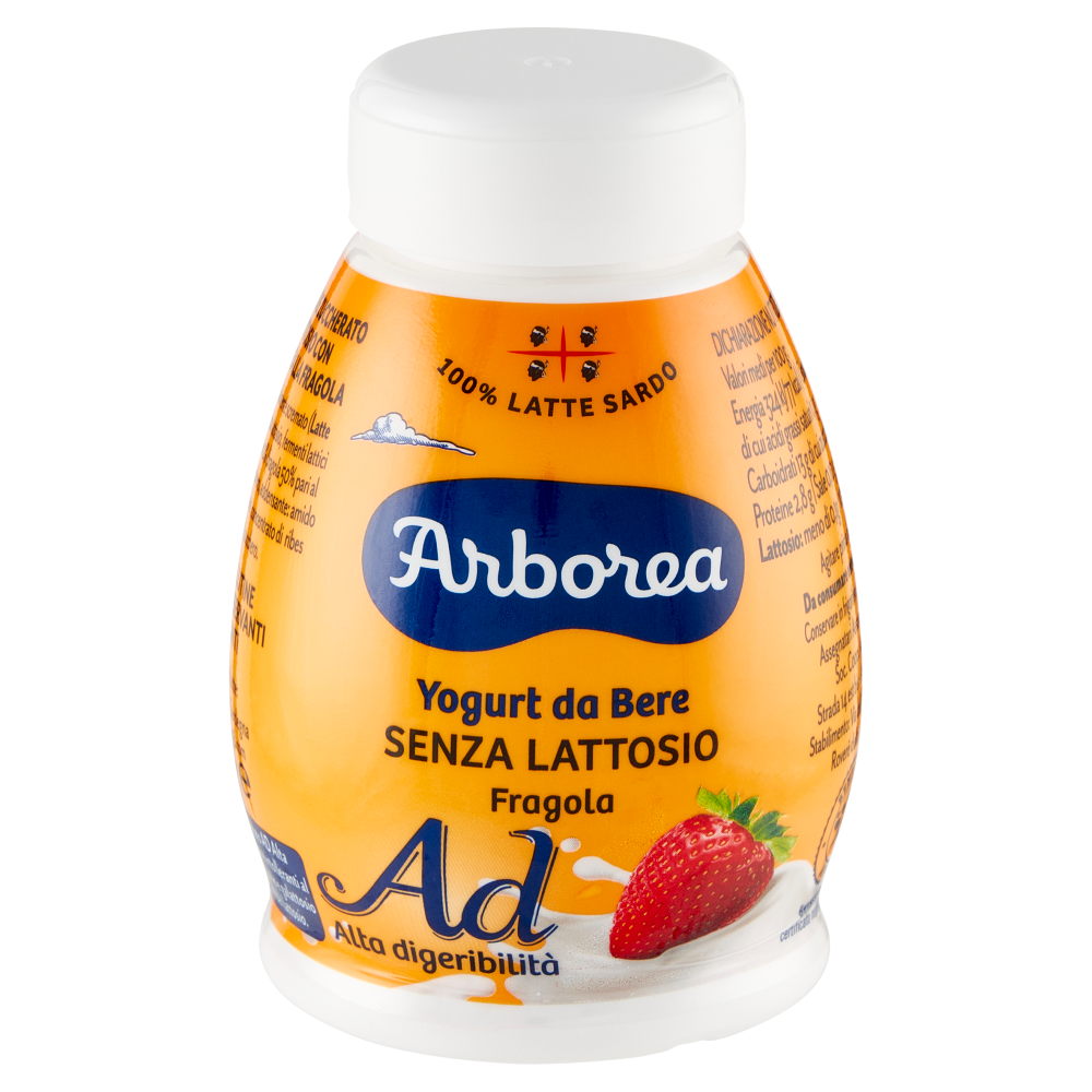 Arborea Ad Alta digeribilità Yogurt da Bere Senza Lattosio Fragola 200 ...
