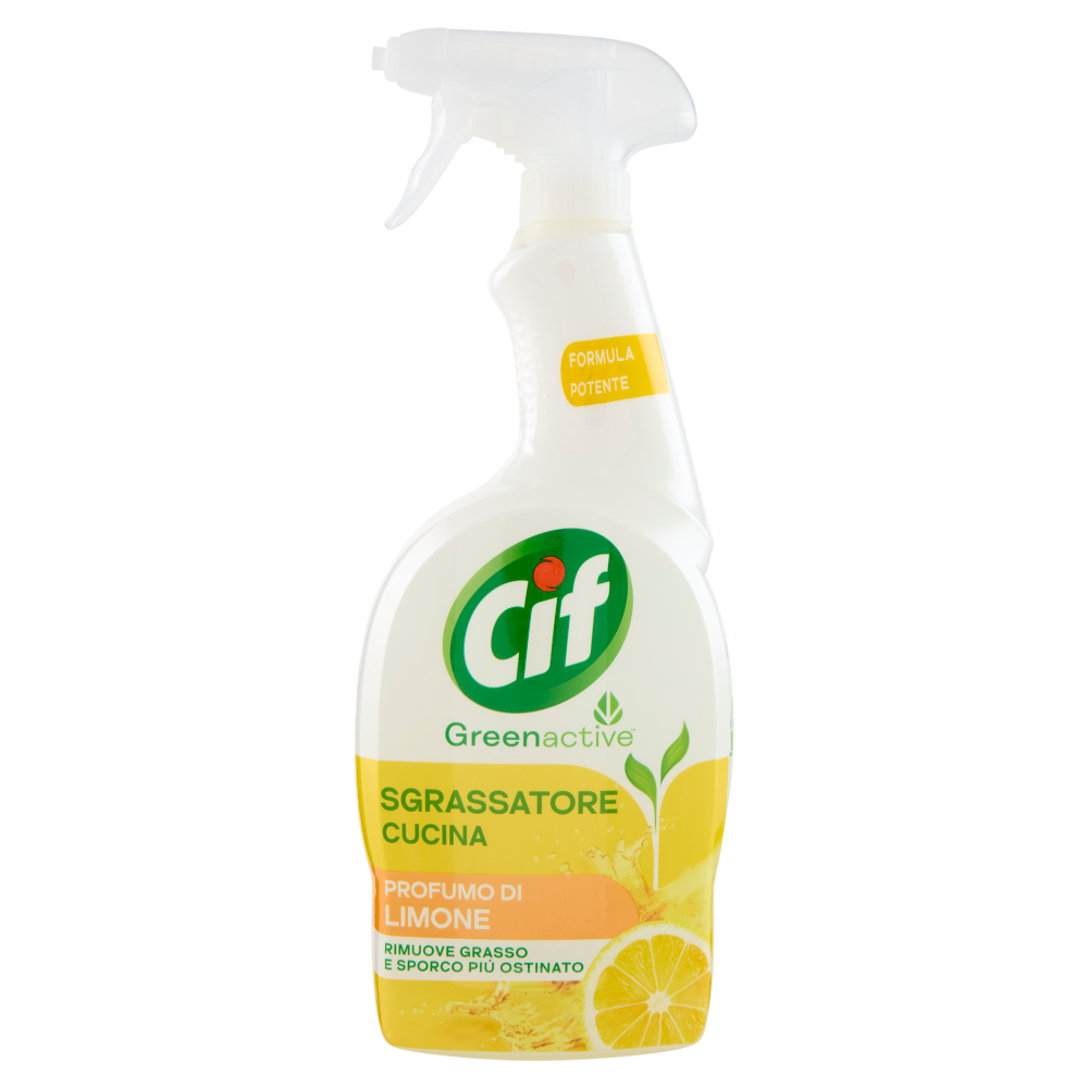 Cif Greenactive Sgrassatore Cucina Olio Essenziale di Limone 650 ml ...