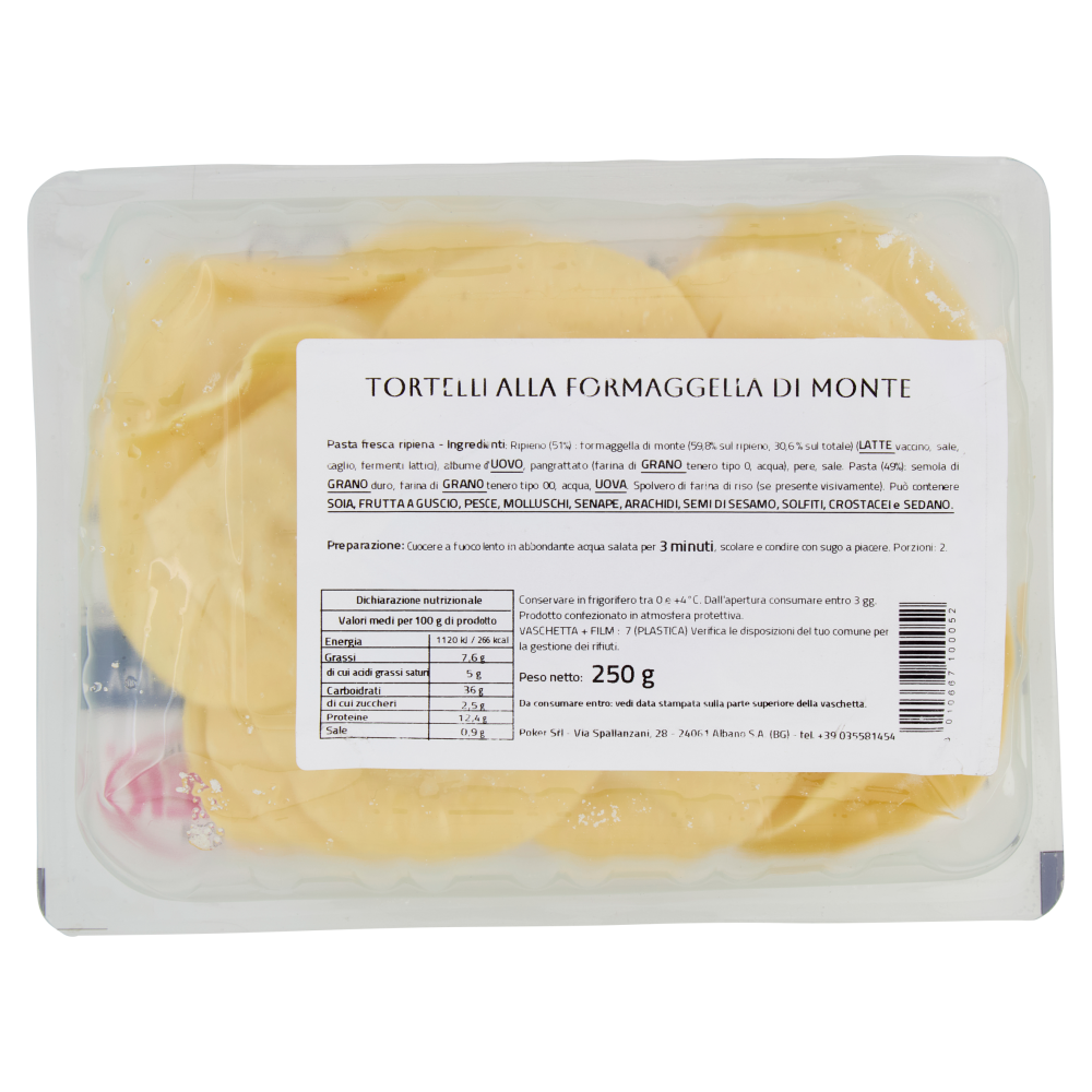 Poker Tortelli alla Formaggella di Monte 250 g | Carrefour