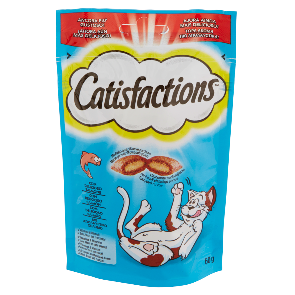 Catisfactions Snack Gatto con Delizioso Salmone 60 g | Carrefour