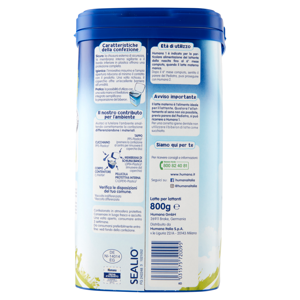 Humana 1 Latte per lattanti 800 g | Carrefour