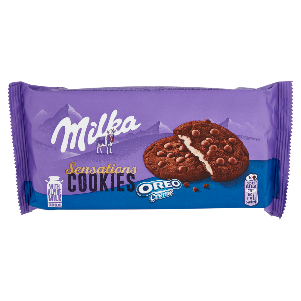 Milka Cookies Sensation Oreo, cookies ripieni di crema Oreo - 156g ...