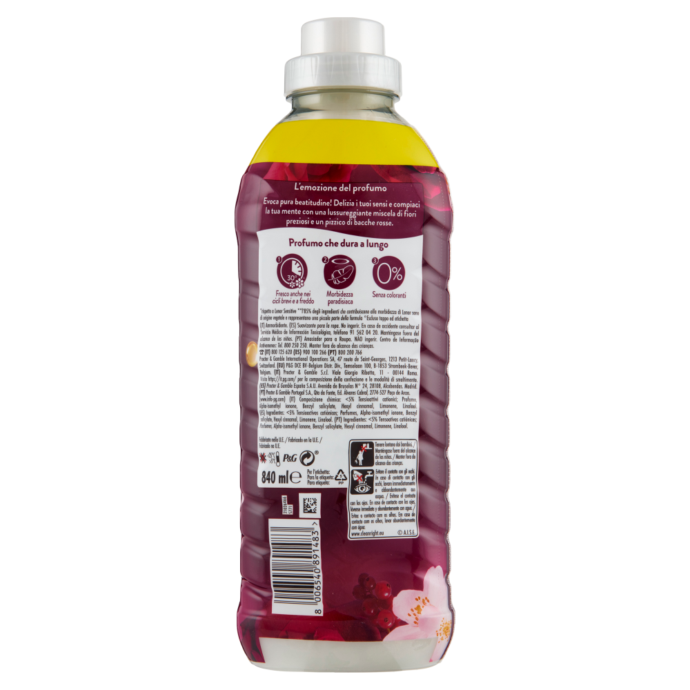 Lenor Ammorbidente Lavatrice Concentrato, Gelsomino Scarlatto e Rose de Mai 40 Lavaggi 840 ml ...