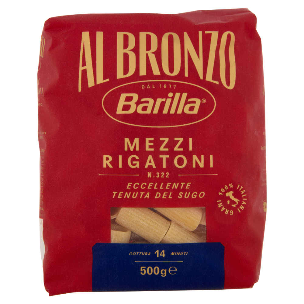 Barilla Al Bronzo Pasta Mezzi Rigatoni 500g | Carrefour