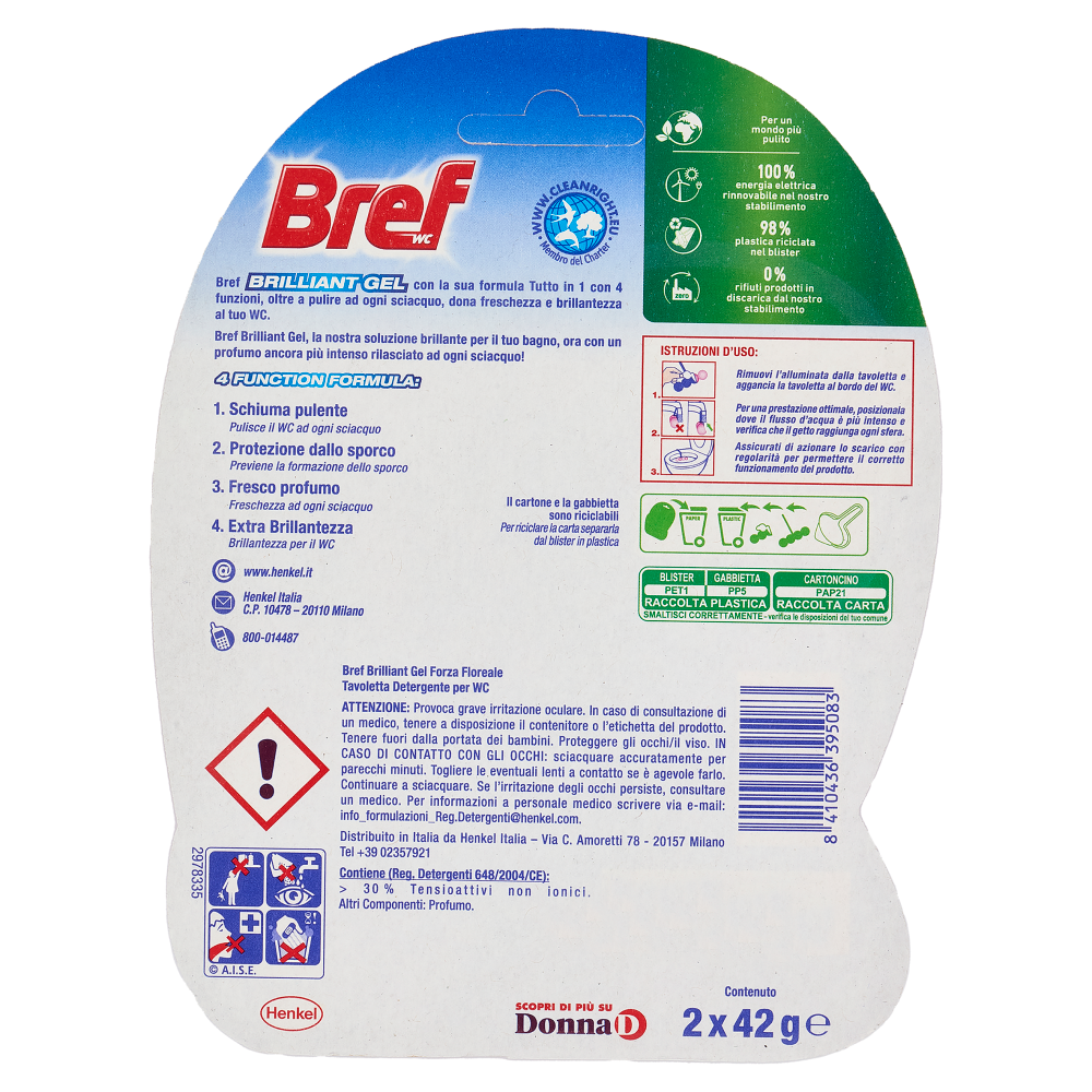 BREF WC Brilliant Gel Tutto in 1 Forza Floreale 2 x 42 g | Carrefour