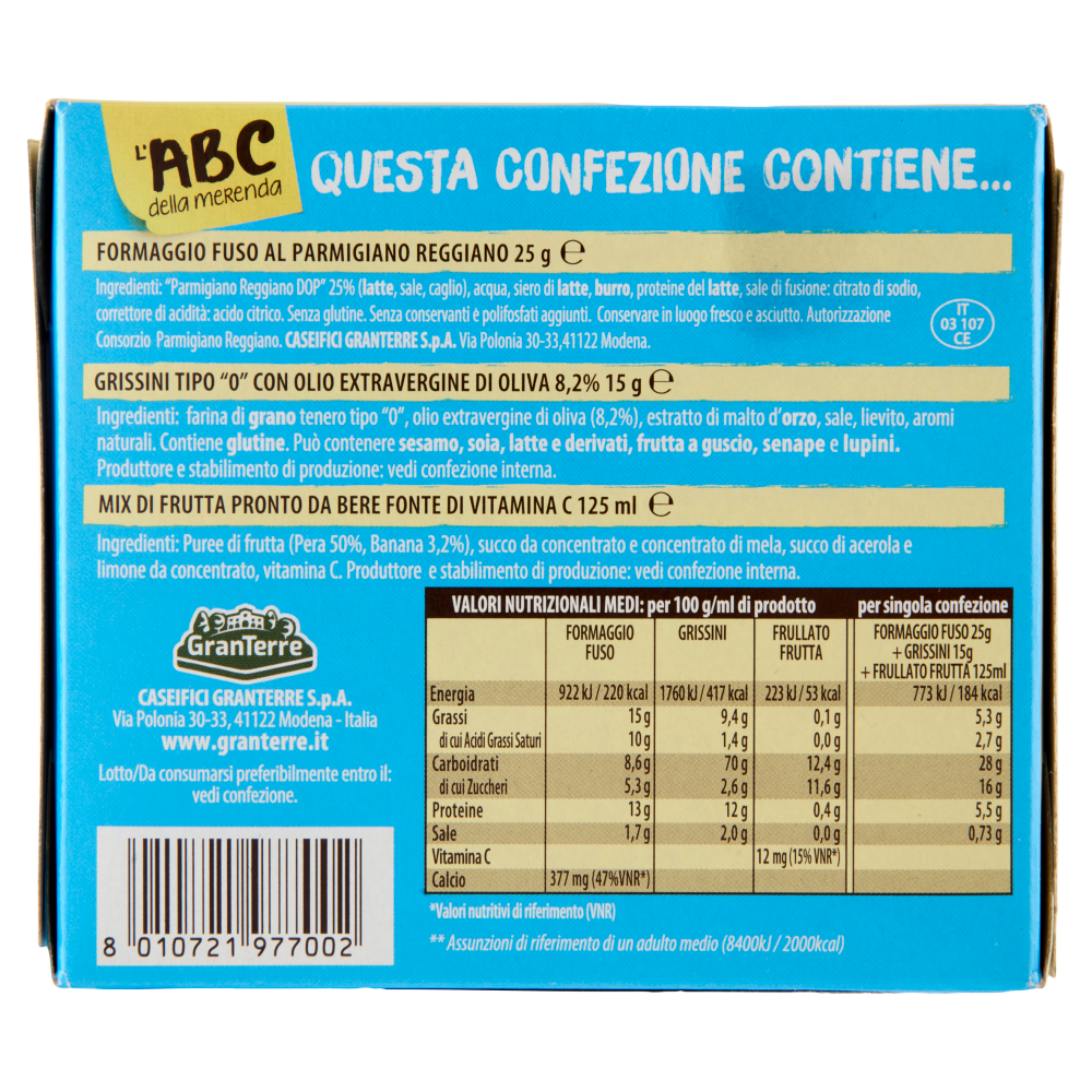 Parmareggio l'ABC della merenda con Formaggino al Parmigiano Reggiano ...