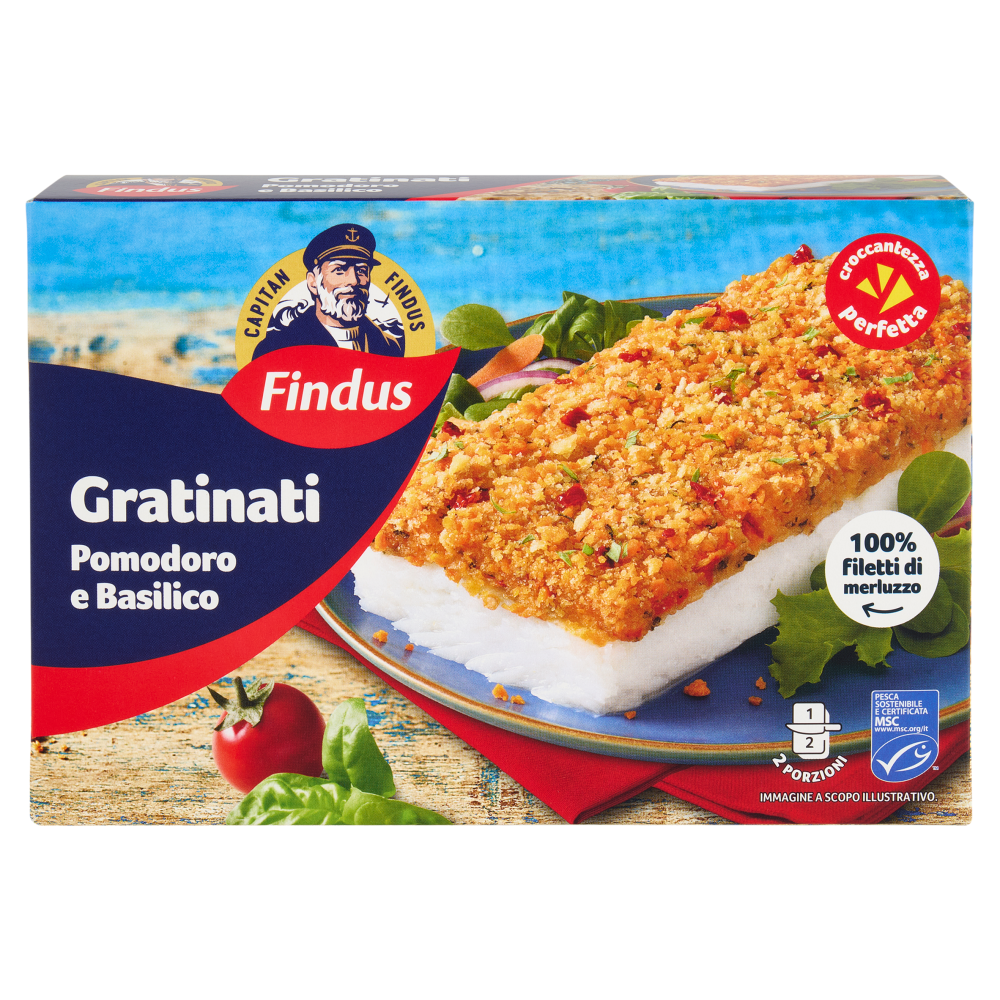 Findus I Gratinati Merluzzo d'Alaska con Pomodoro e Basilico 380 g ...