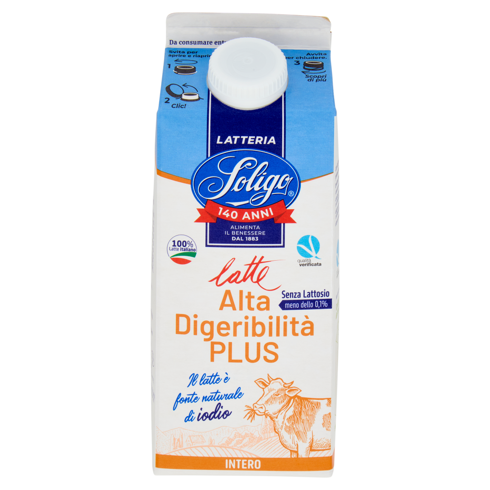 Latteria Soligo latte Alta Digeribilità Plus Senza Lattosio Intero 750 ...