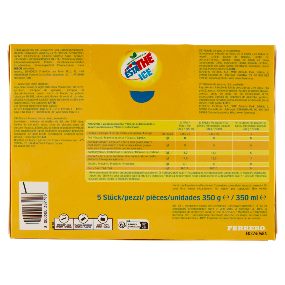 Estathé Ice limone 5 x 70 g | Carrefour