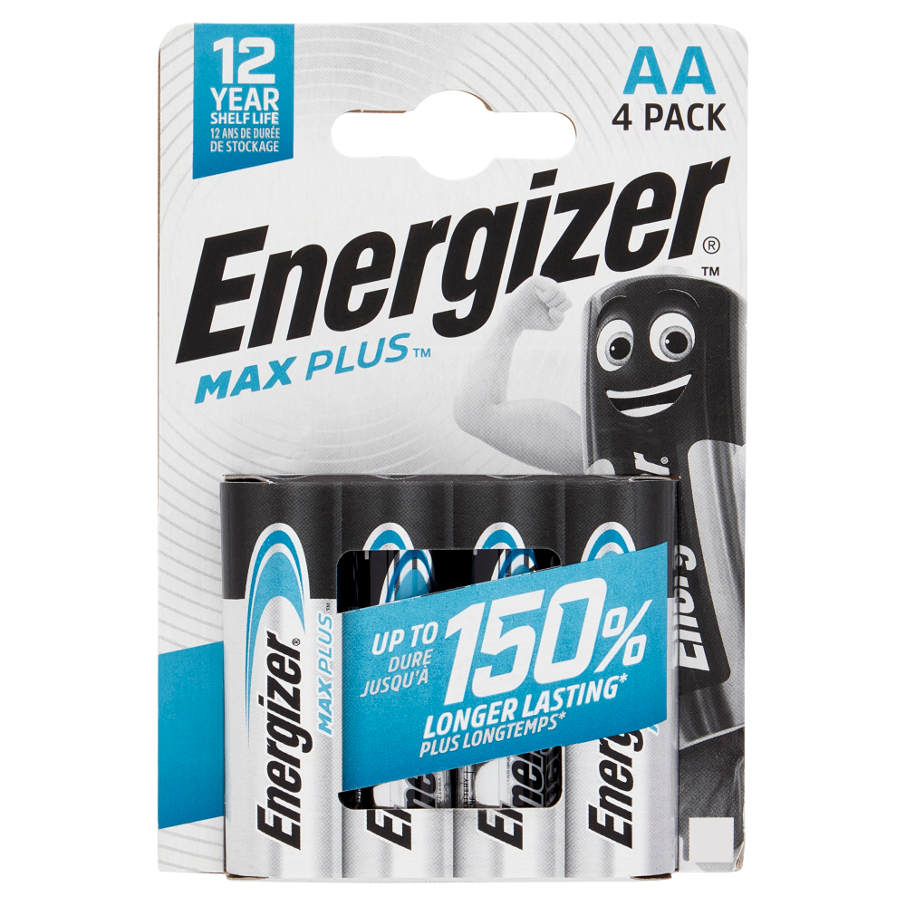 Energizer Max Plus AA Alkaline 4 pz | Carrefour