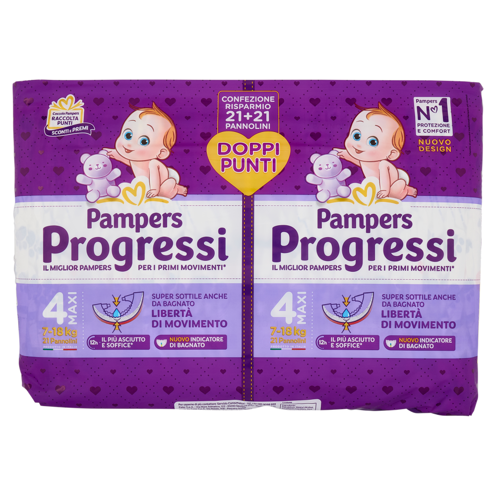 Pampers Progressi Maxi 21+21 pz | Carrefour