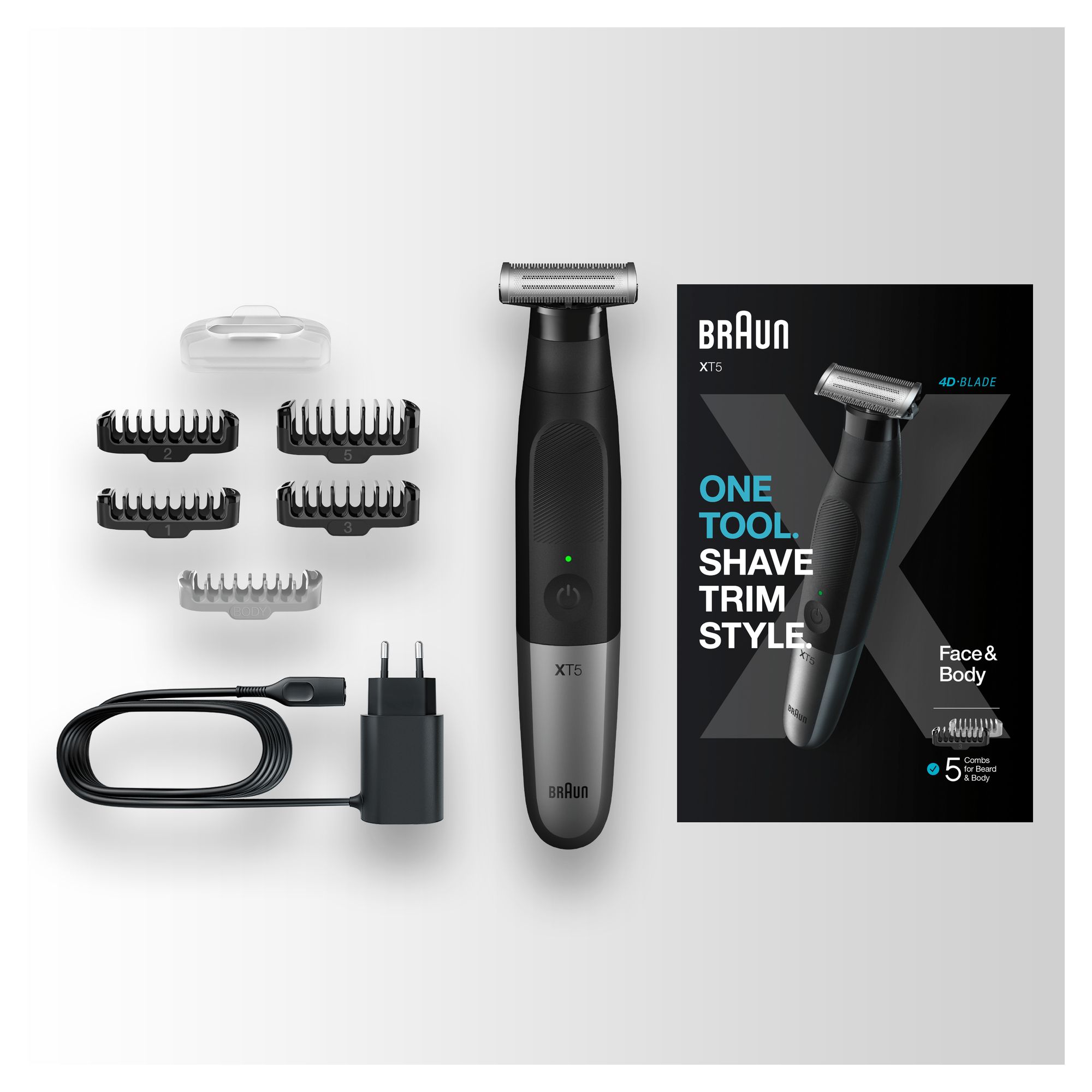 Braun Series XT5 Regolabarba Uomo, Rasoio Elettrico Barba, Kit Depilazione, Lama Duratura ...