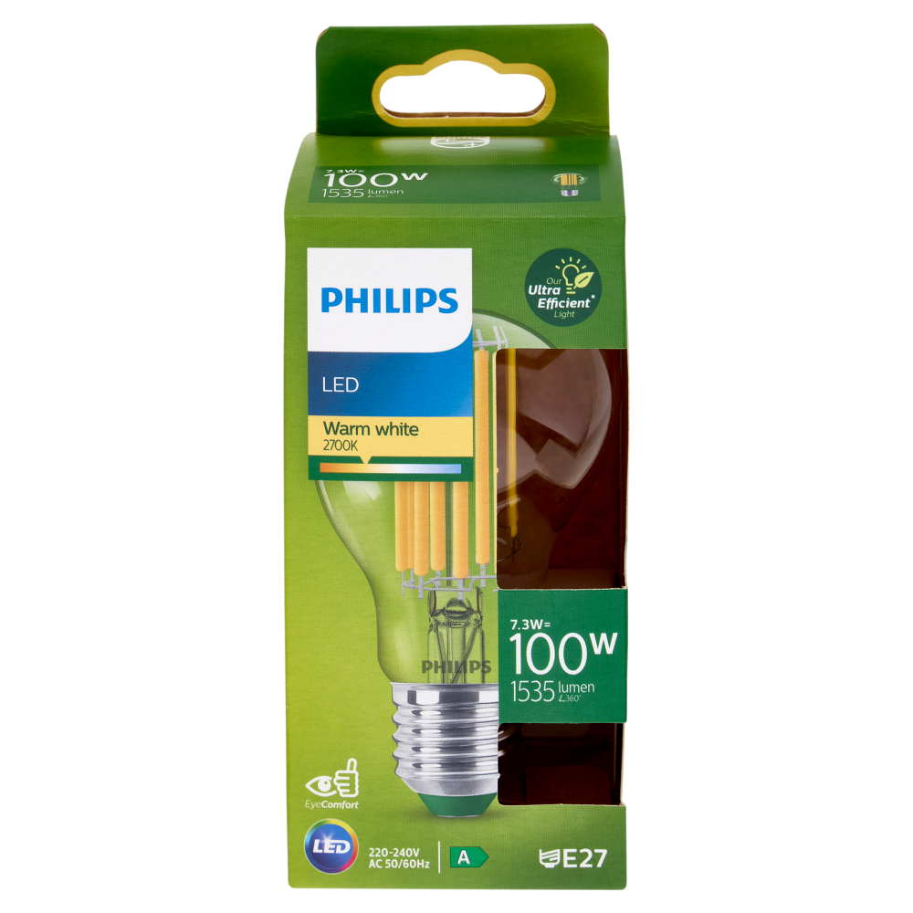 Philips LED Goccia Vetro Filam 100W E27 2700K Non-Dim Classe A | Carrefour