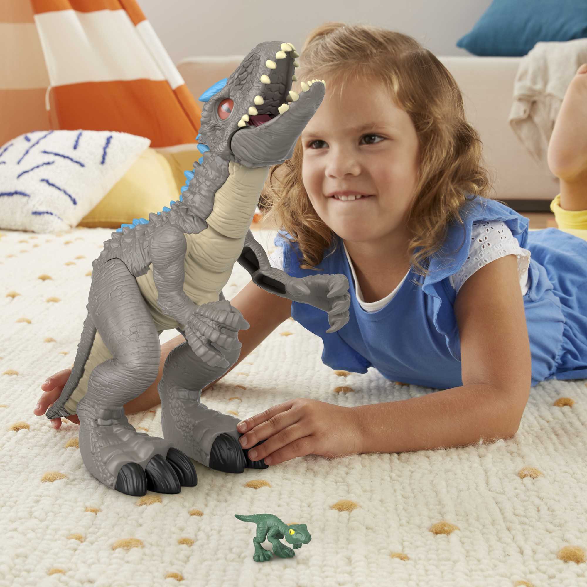 Fisher-Price Imaginext - Jurassic World, Dinosauro Indominus Rex per bambini da 3 anni in su ...