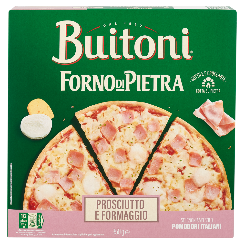 BUITONI Forno di Pietra Pizza Prosciutto e Formaggi Pizza surgelata (1 ...