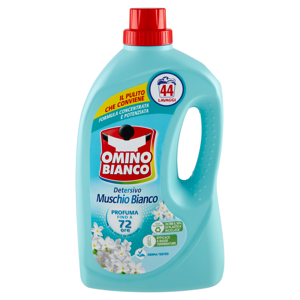 Omino Bianco Detersivo Lavatrice Liquido Muschio Bianco 44 Lavaggi 1760 ml | Carrefour