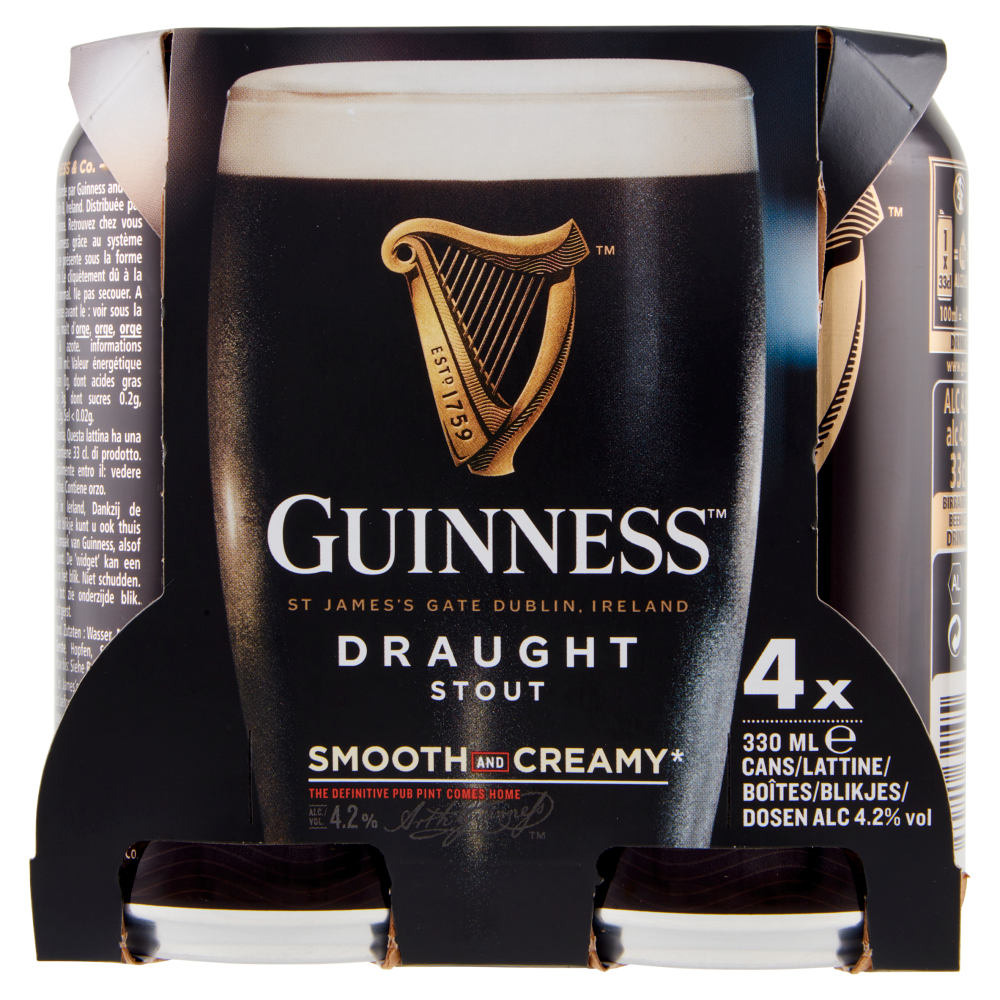 Guinness Draught Stout 4 x 330 ml | Carrefour
