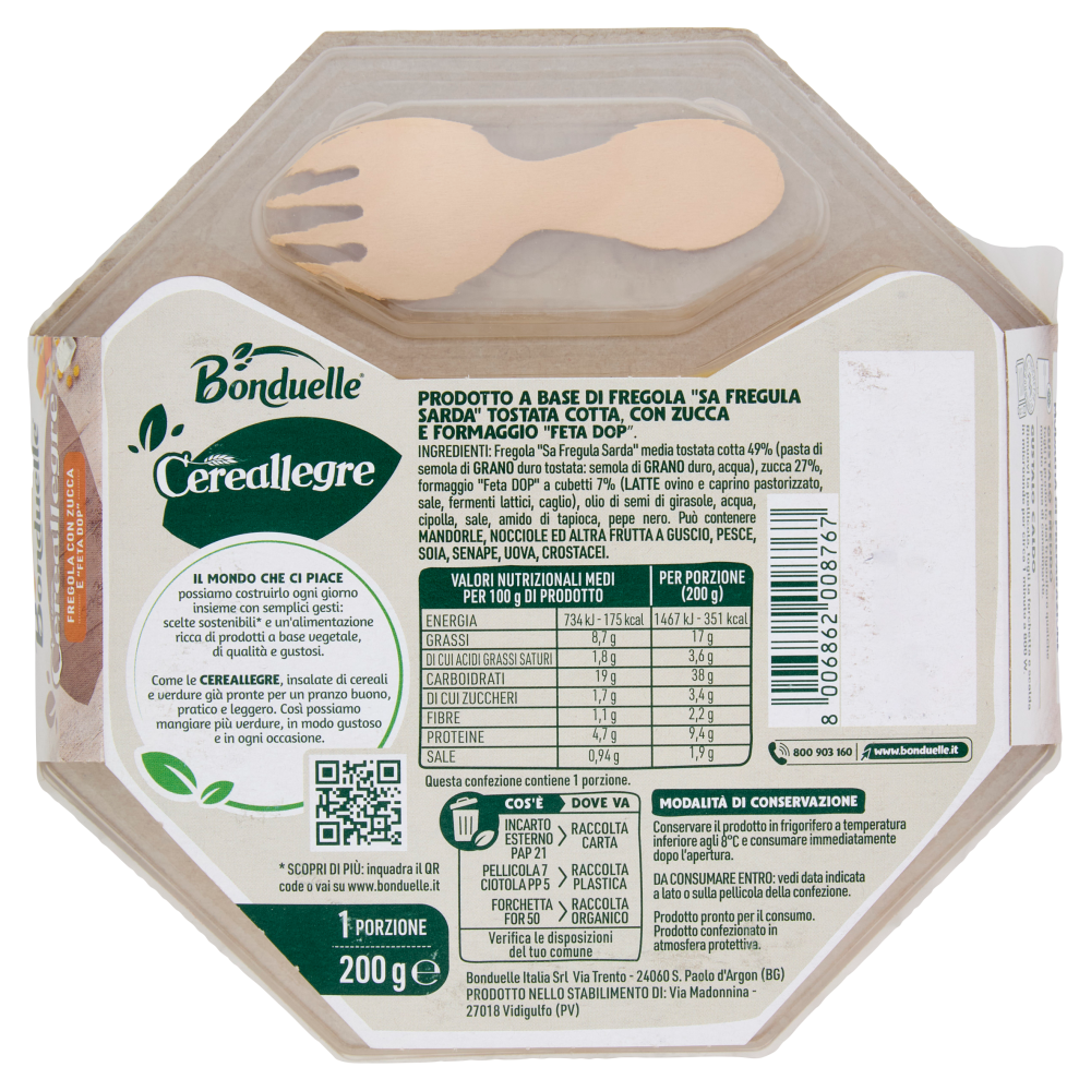 Bonduelle Cereallegre Fregola zucca & "Feta DOP" 200 g | Carrefour