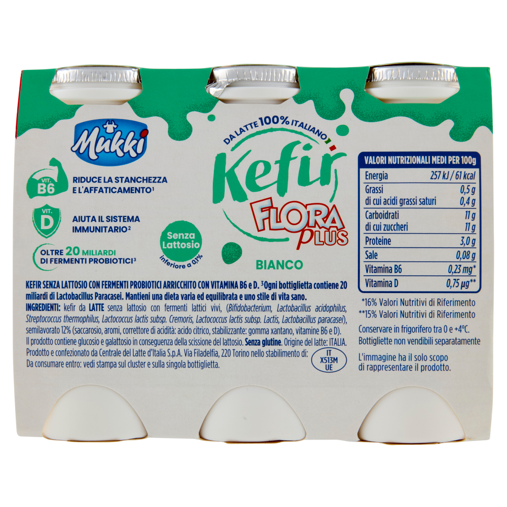 Mukki Kefir Flora plus Bianco Senza Lattosio 6 x 100 g | Carrefour