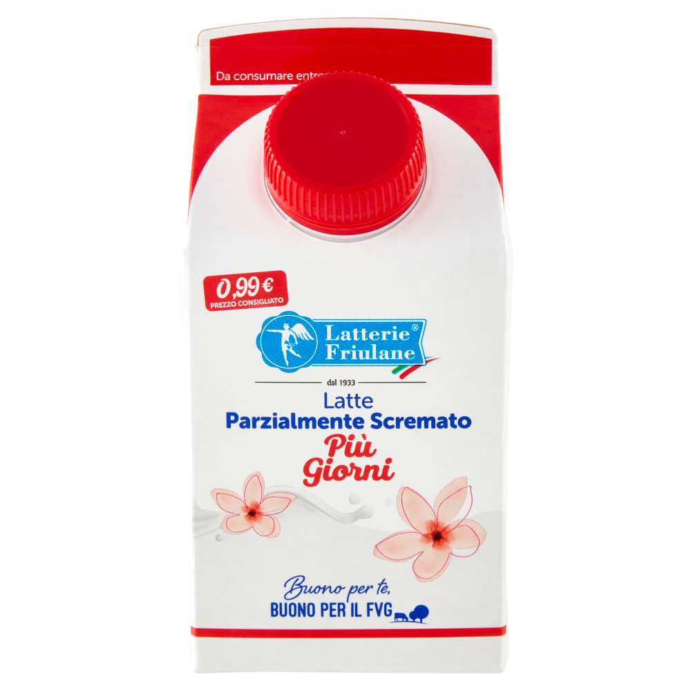 Latterie Friulane Latte Parzialmente Scremato Più Giorni 500 ml | Carrefour