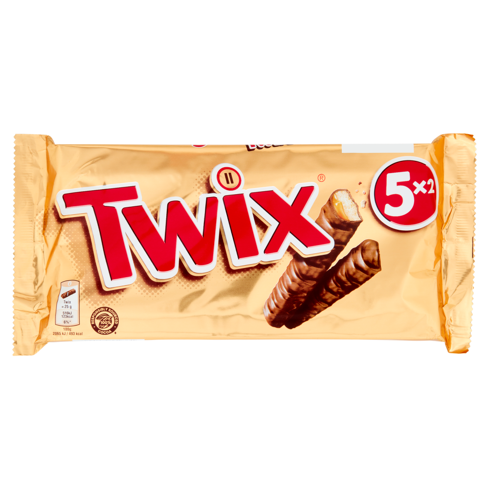 Twix Snack al Cioccolato con Caramello, 5 Barrette x 50g | Carrefour