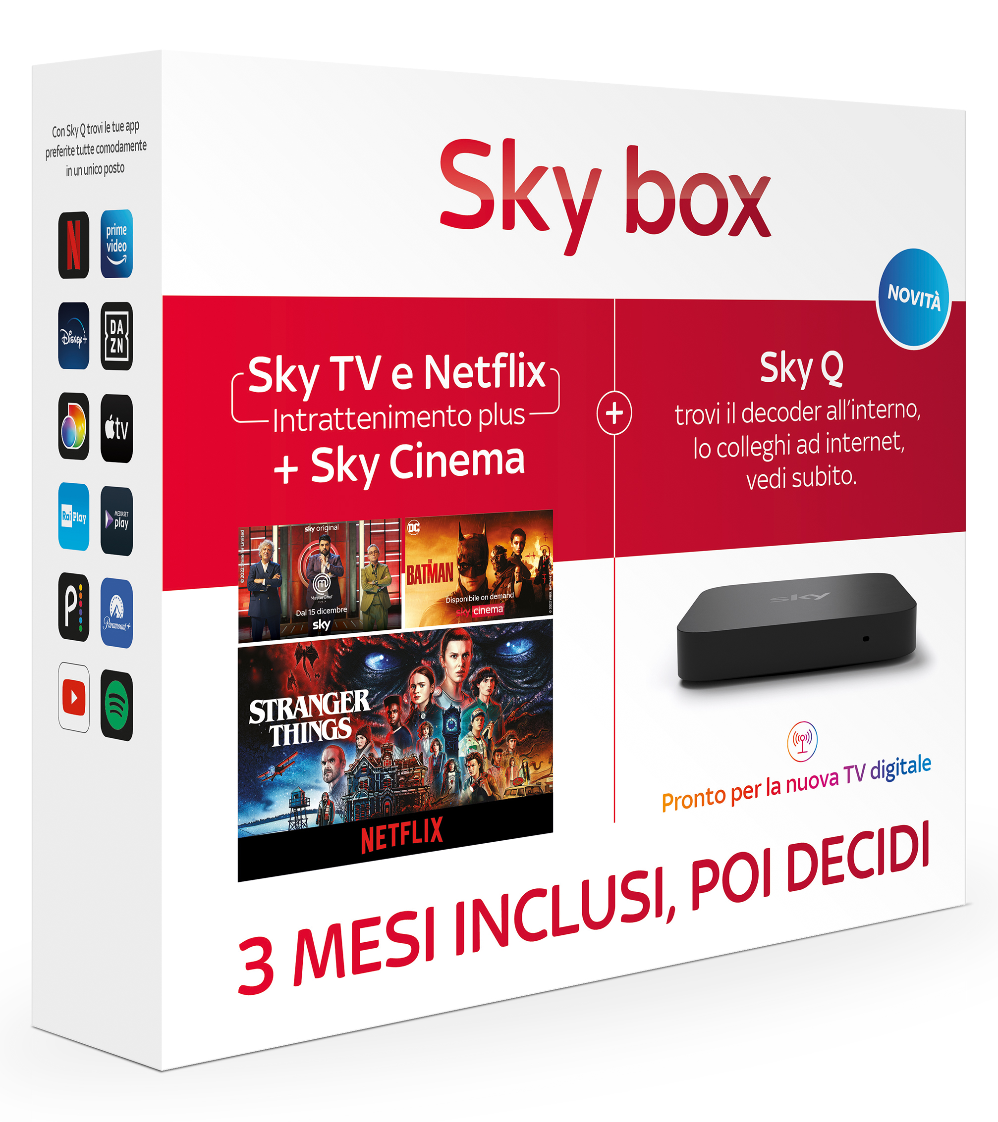 Sky box con 3 Mesi di TV e Netflix (Intrattenimento plus) + Cinema ...