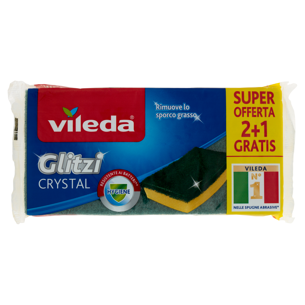 Vileda Glitzi Crystal - spugna abrasiva da cucina con trattamento ...