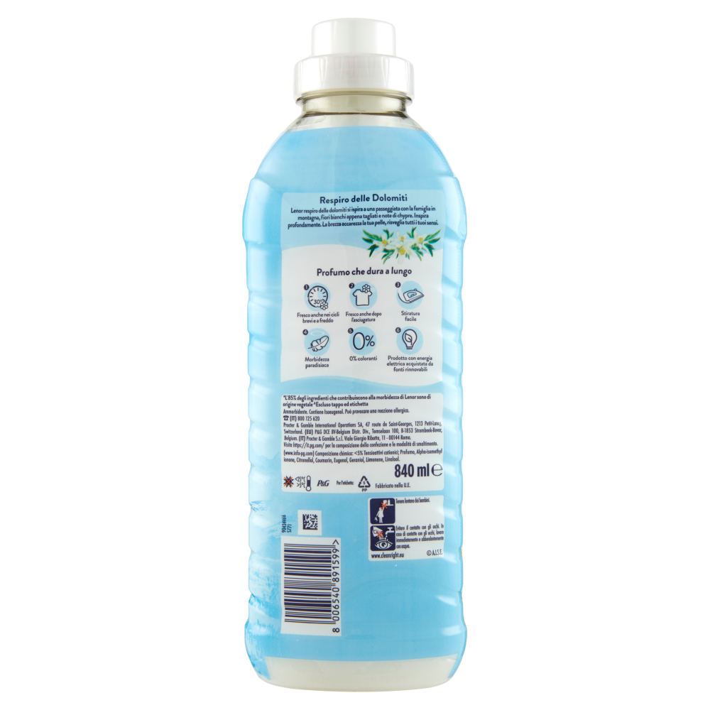 Lenor Ammorbidente Lavatrice Concentrato, Atmosfere d'Italia Dolomiti, 40 Lavaggi 840 ml | Carrefour