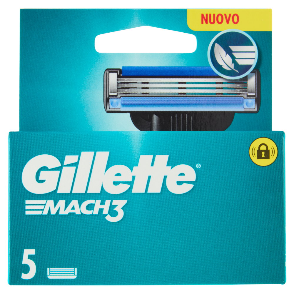 Gillette Lamette Rasoi Uomo Mach3 per Rasoio a 3 Lame, Confezione da 5 ...