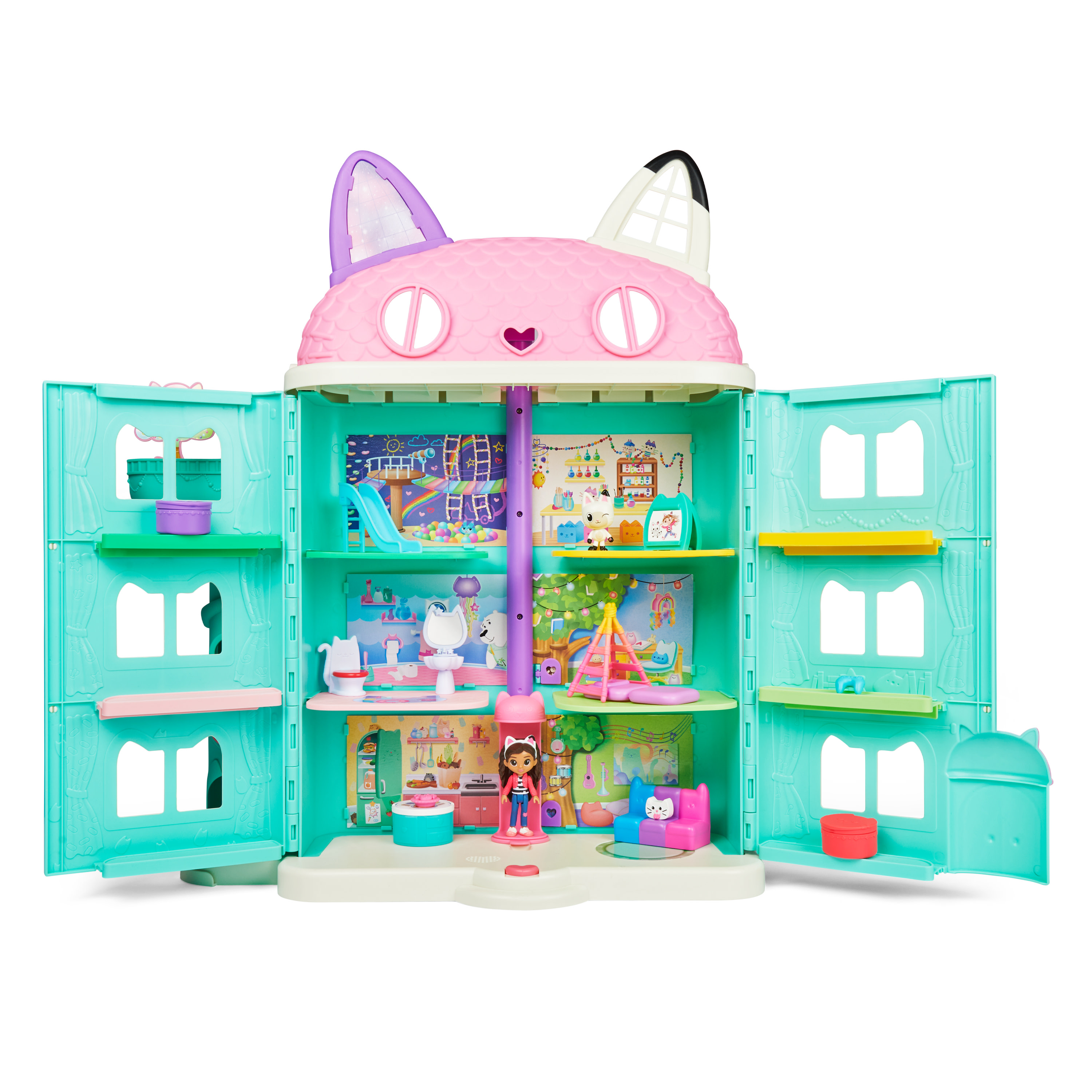 Gabby's Dollhouse , Playset casa delle bambole di Gabby, set con luci e ...