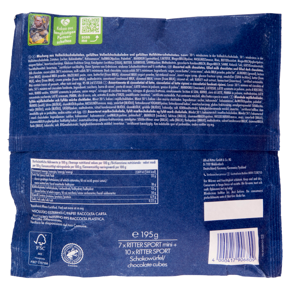 Ritter Sport Bunter Mix 195 g | Carrefour