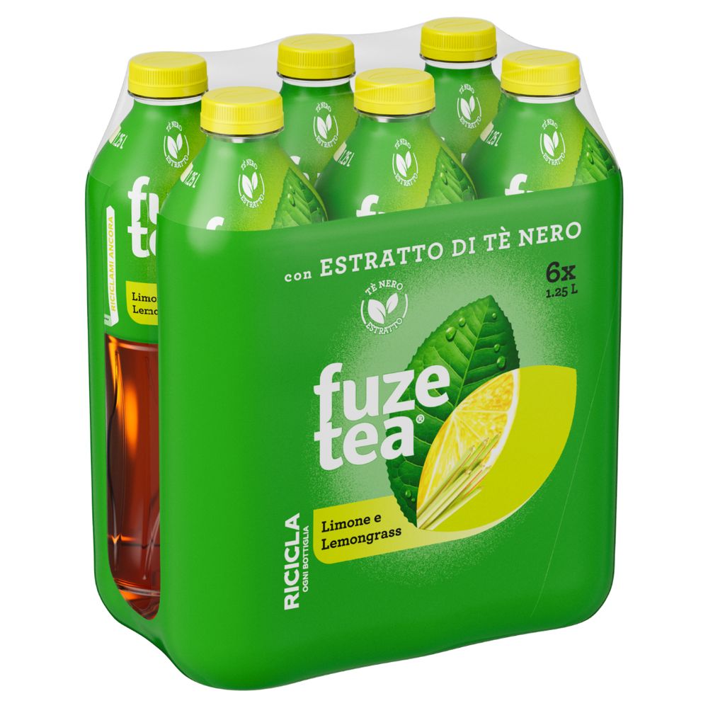 Fuze Tea, Tè Nero Limone Con Una Nota Di Lemongrass 6 x 1.25L | Carrefour