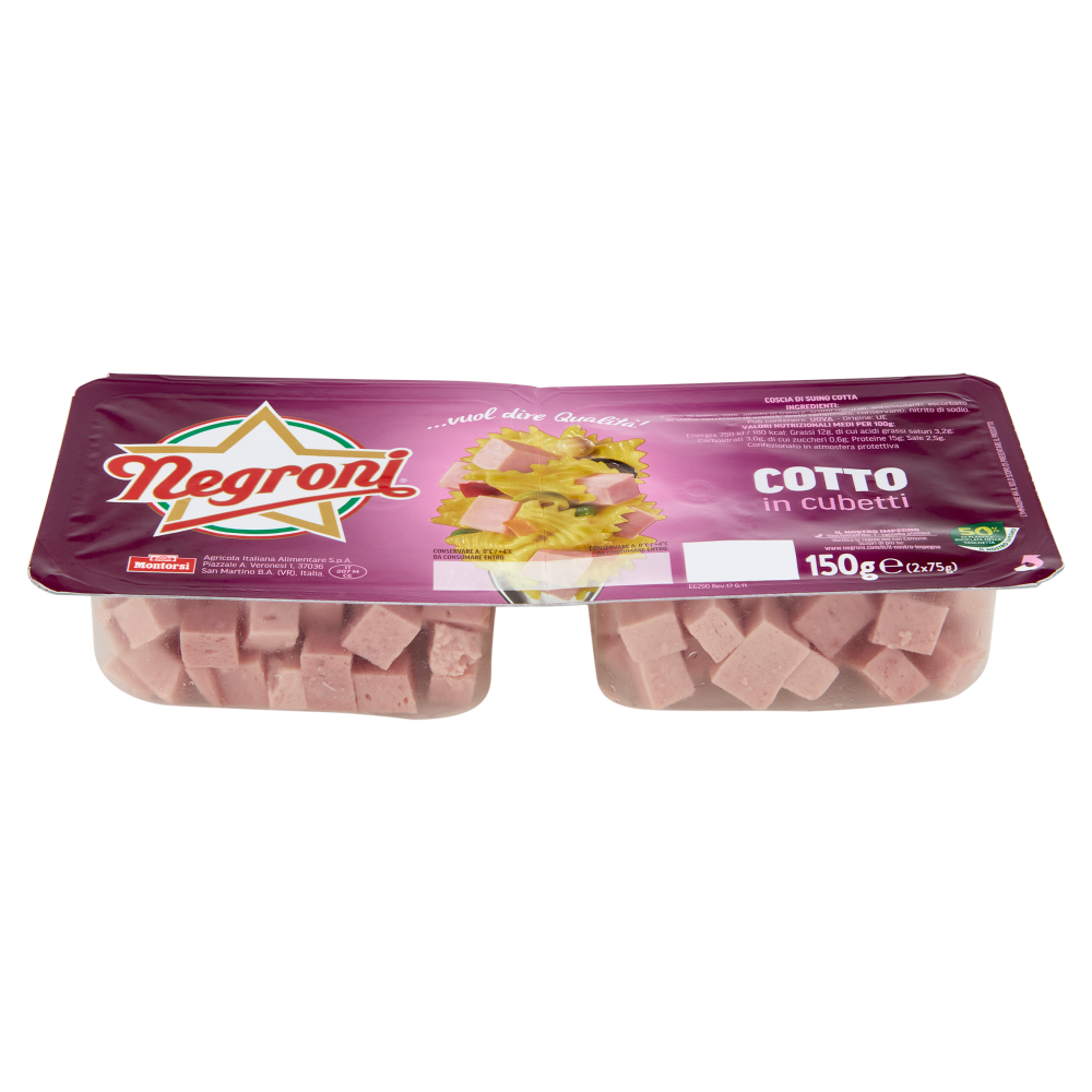 Negroni Cotto in cubetti 2 x 75 g | Carrefour