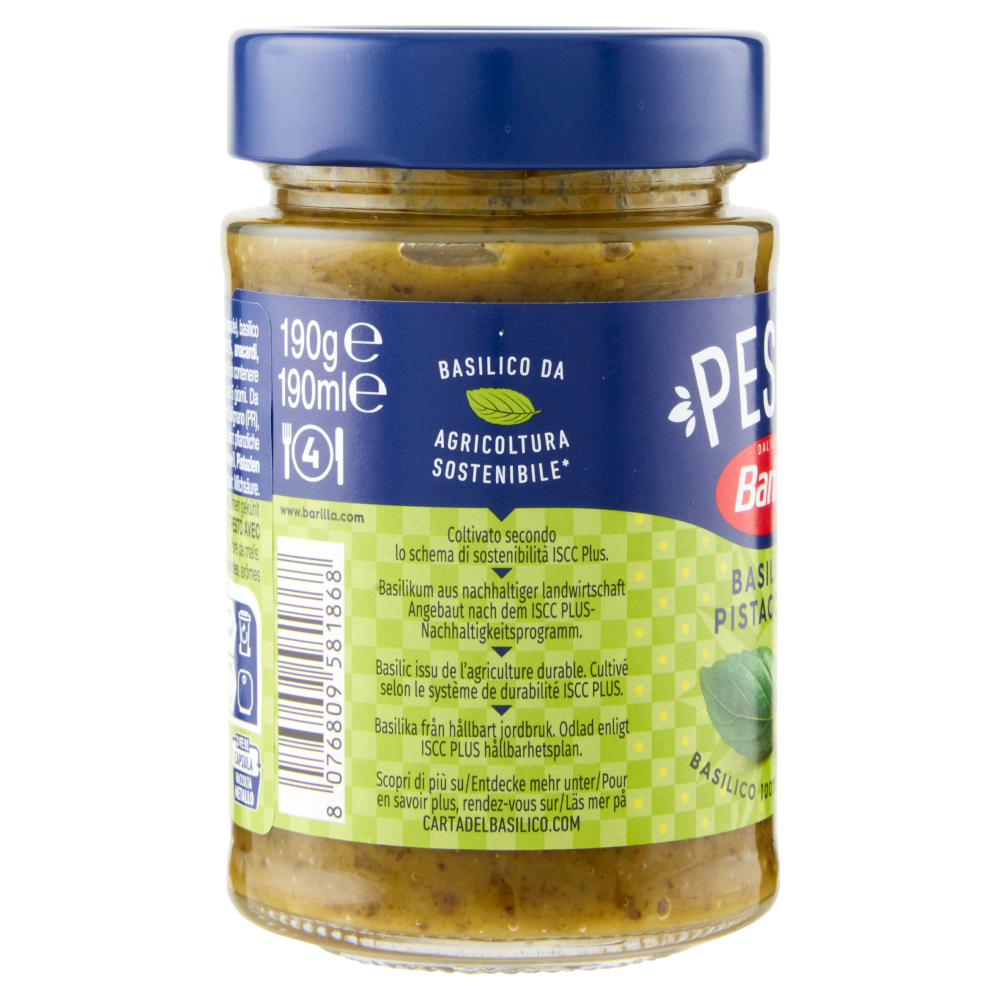 Barilla Pesto Basilico e Pistacchio Condimento e Sugo per Pasta 190 g | Carrefour
