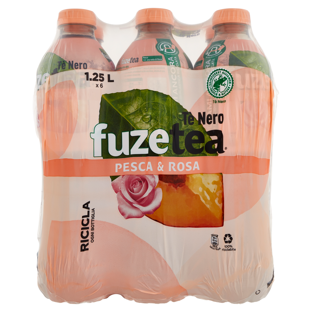 FUZE TEA, Tè Nero Pesca con una nota di Rosa PET 6 x 1,25L | Carrefour