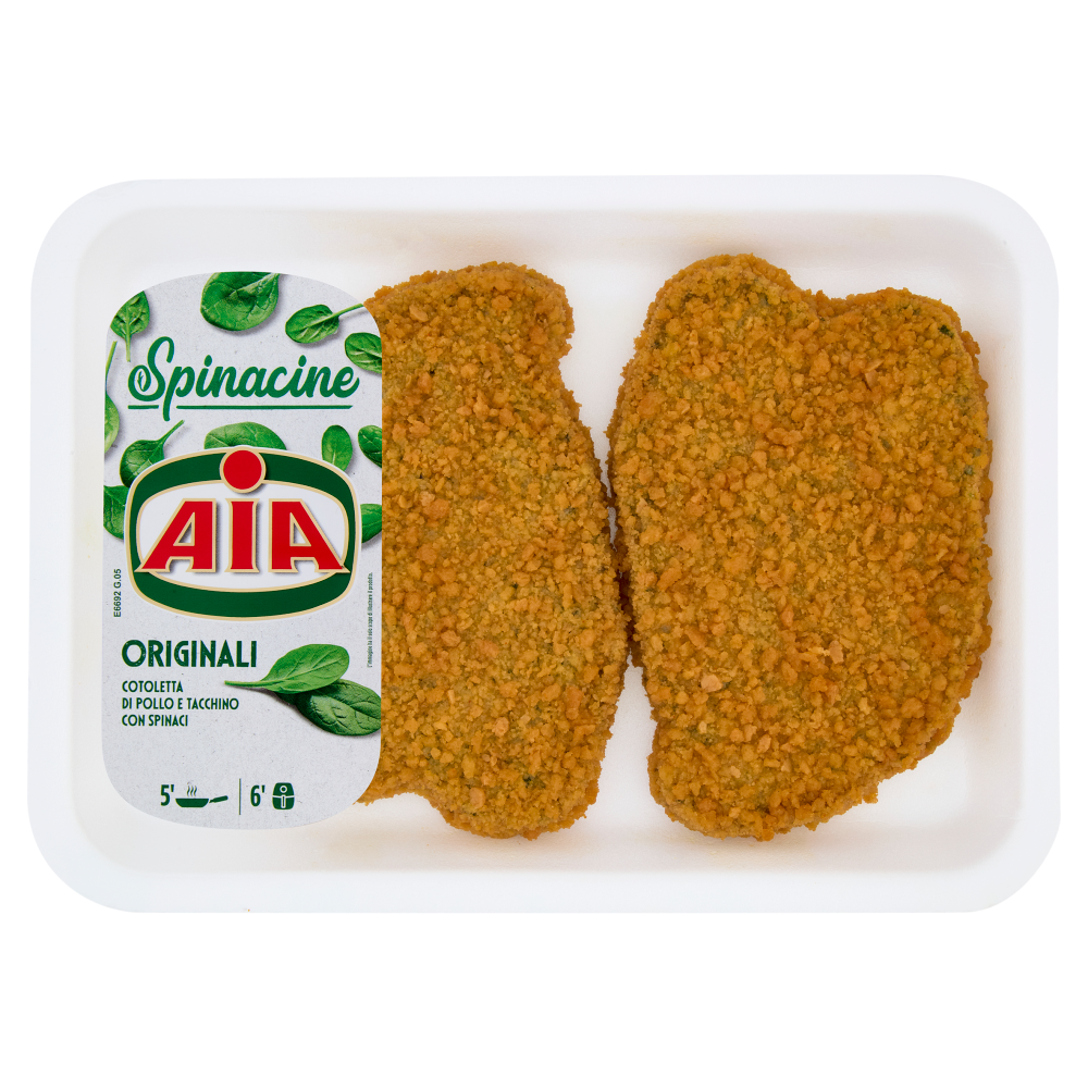 Aia Spinacine Originali Cotoletta di Pollo e Tacchino con Spinaci 0,200 ...