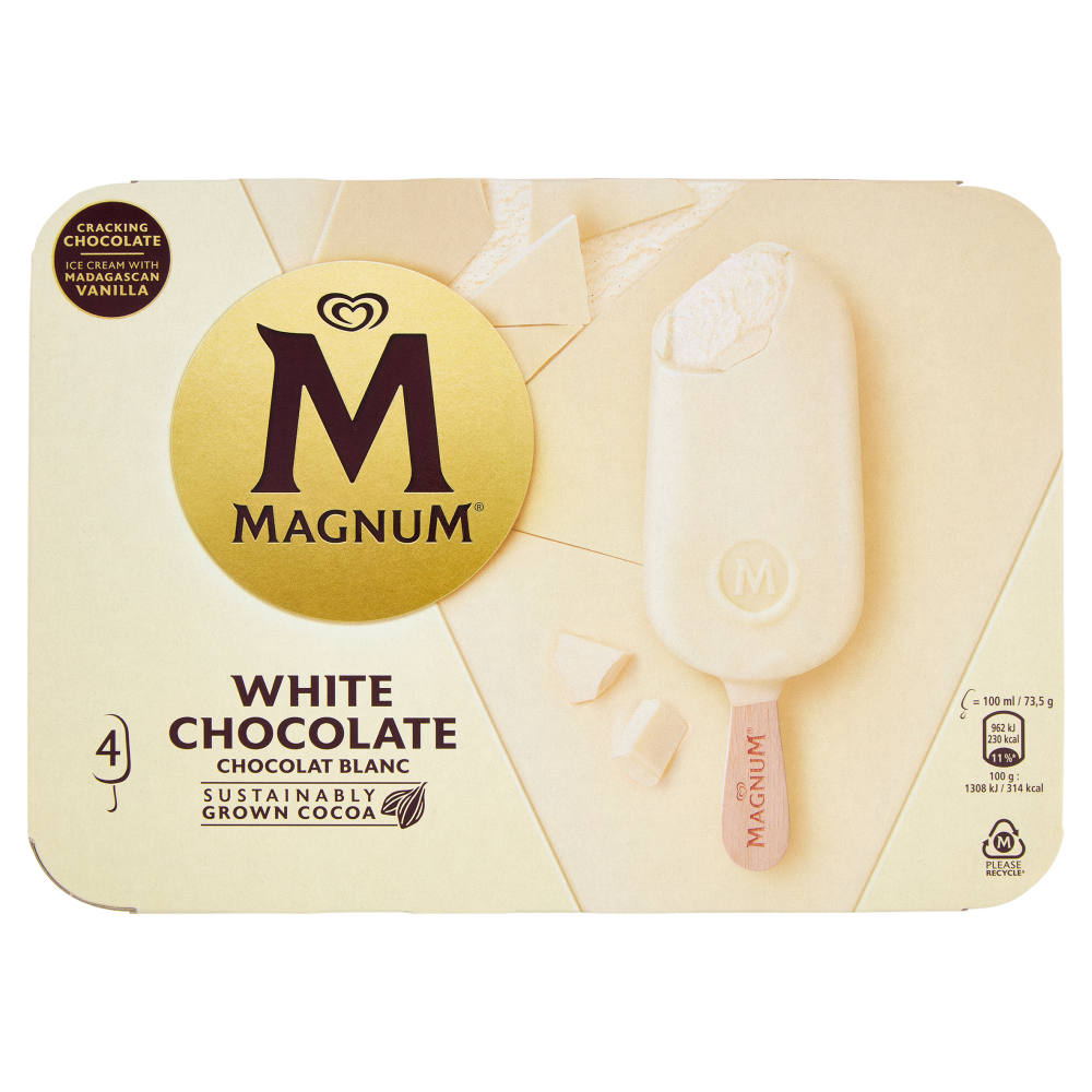 Magnum White Chocolate 4 Gelati 294 g | Carrefour