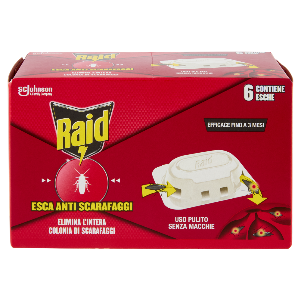 Raid Esca Scarafaggi Insetticida, Inodore, Pronta all'Uso in Spazi ...