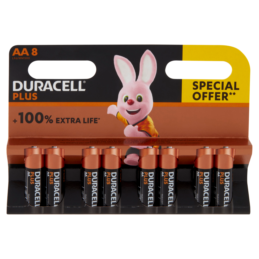 Duracell Plus AA Batterie Stilo Alcaline 1.5V LR06 MX1500 confezione da ...