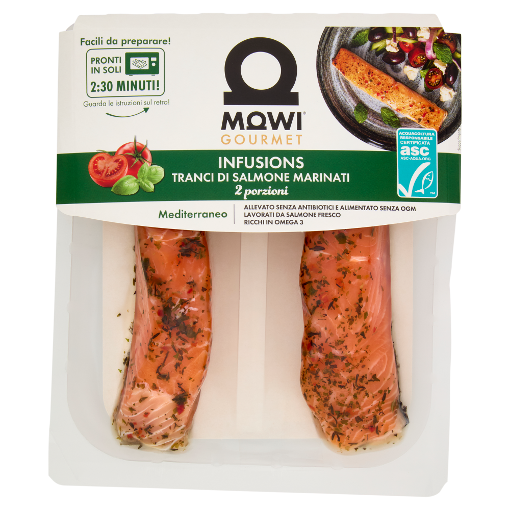 Mowi Gourmet Infusions Tranci di Salmone Marinati Mediterraneo 2 x 110 g | Carrefour