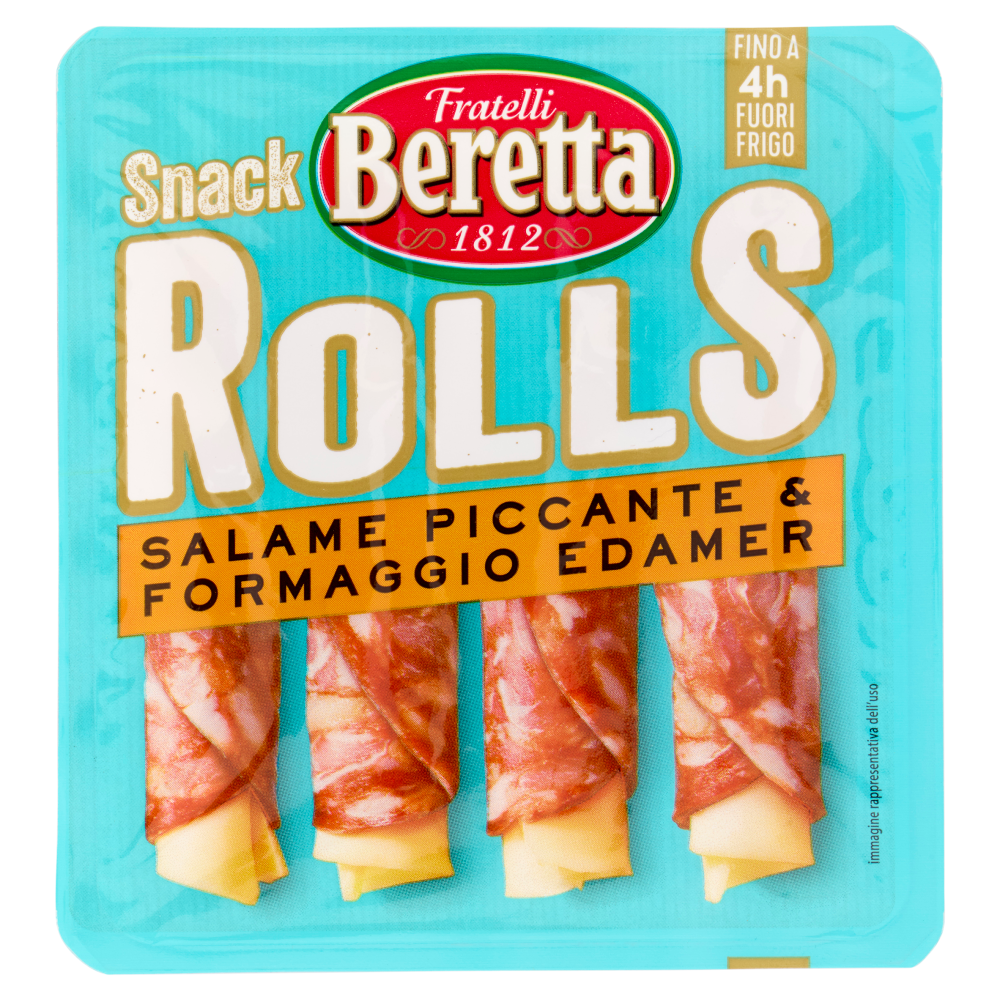 Fratelli Beretta Snack Rolls Salame Piccante & Formaggio Edamer 60 g | Carrefour