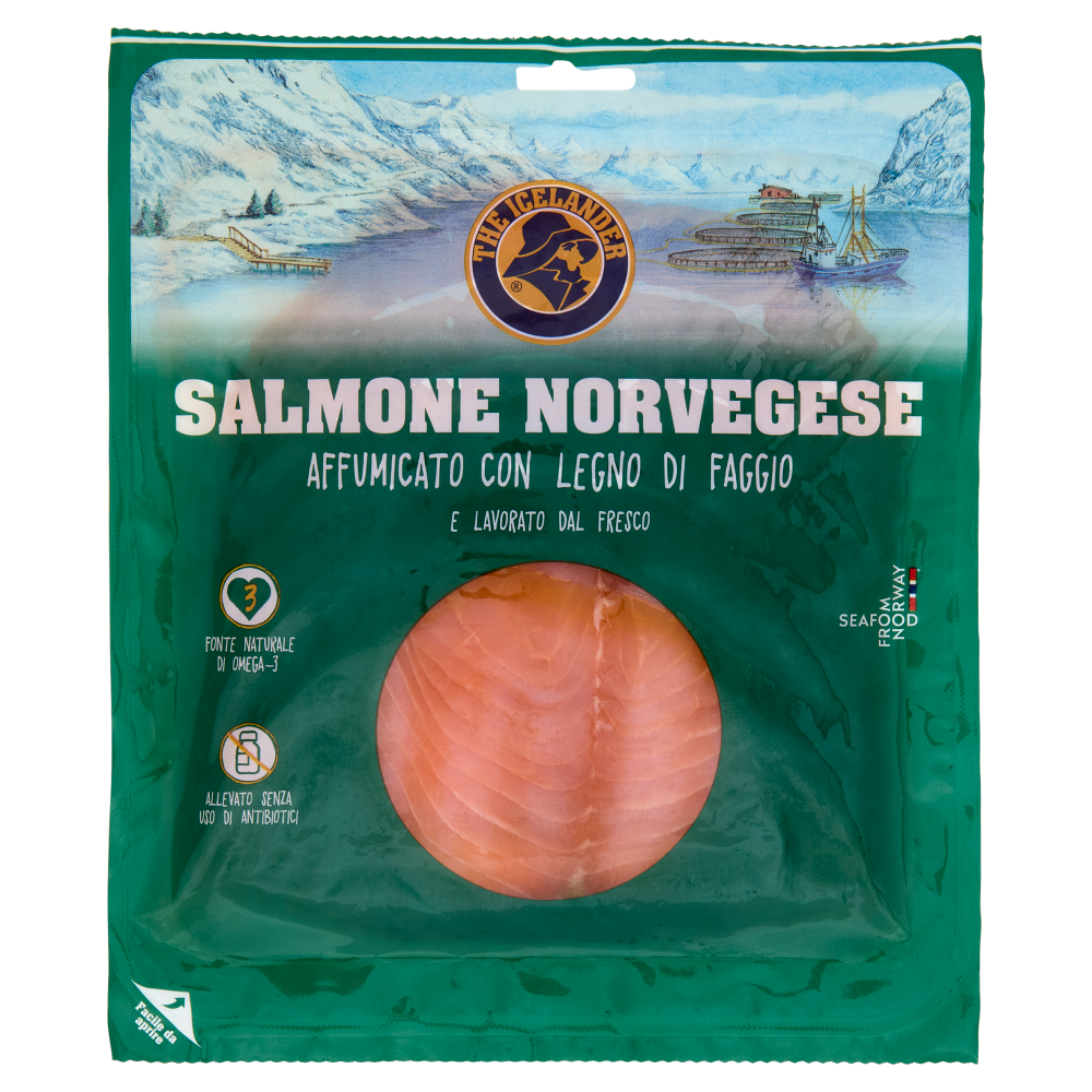 The Icelander Salmone Norvegese Affumicato con Legno di Faggio 150 g ...